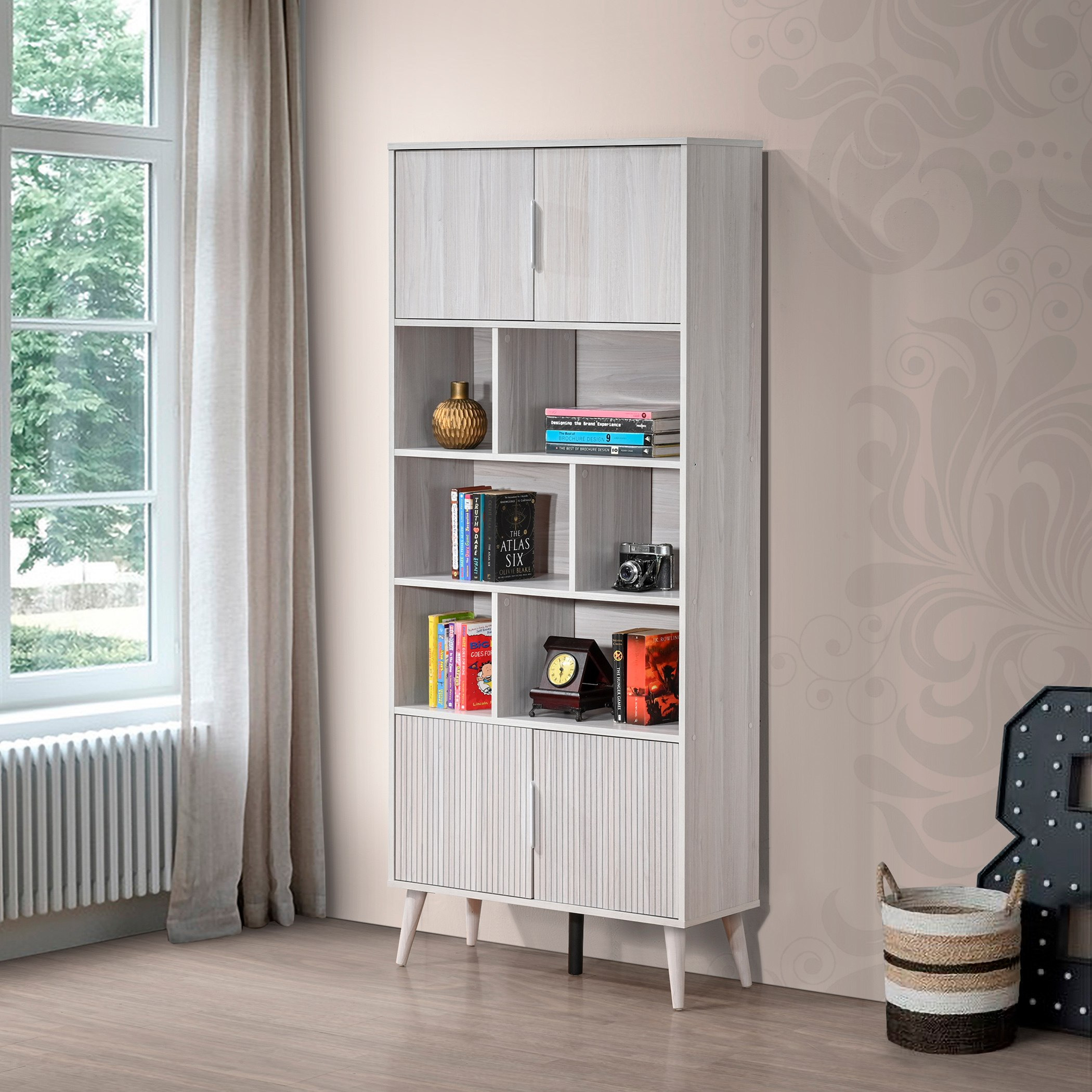 Buy Elmwood Bookcase with 4 Doors and Shelf Online in UAE Homebox