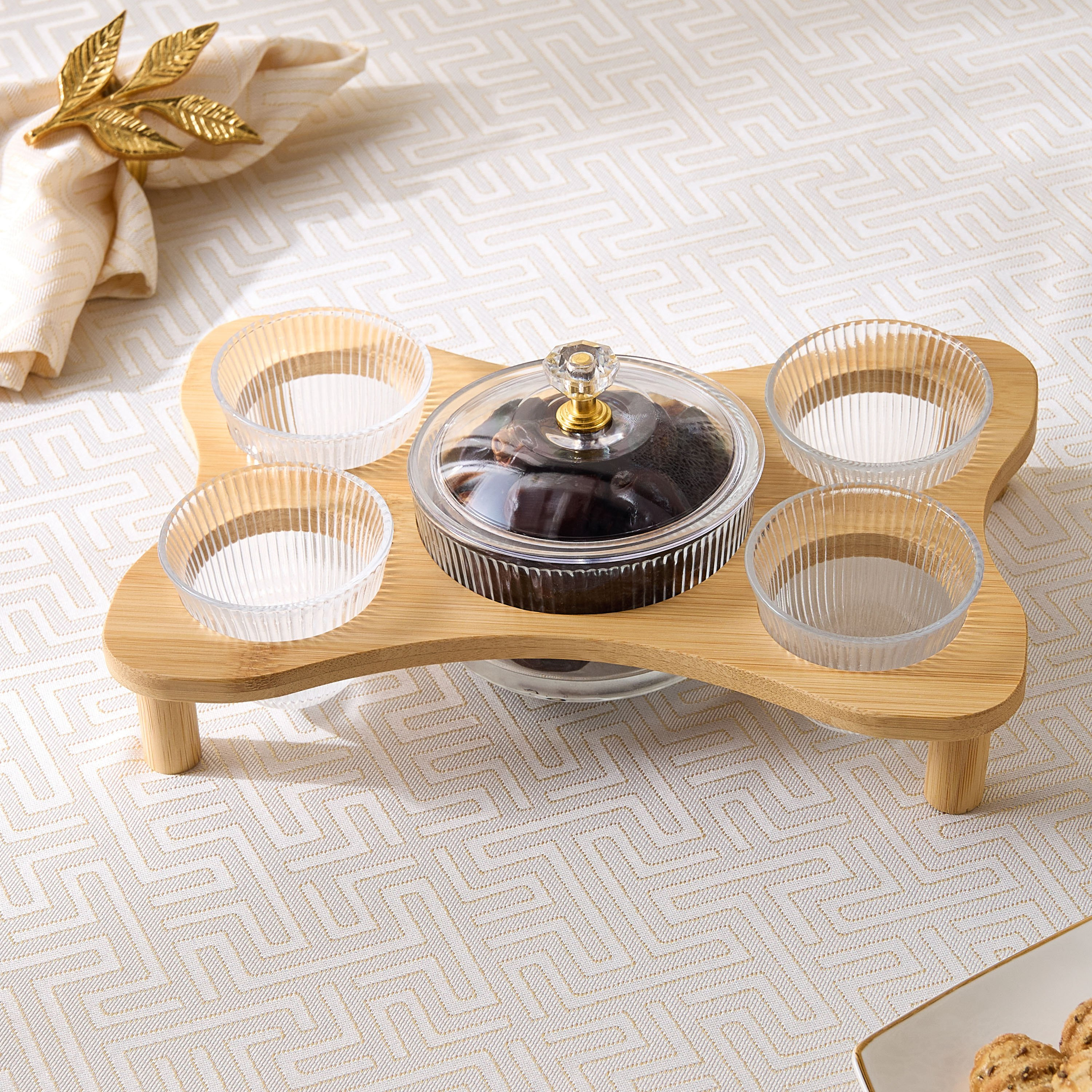Buy Ribbed Glass 5-Piece Cawa Set with Date Bowl - 60 ml Online in UAE ...