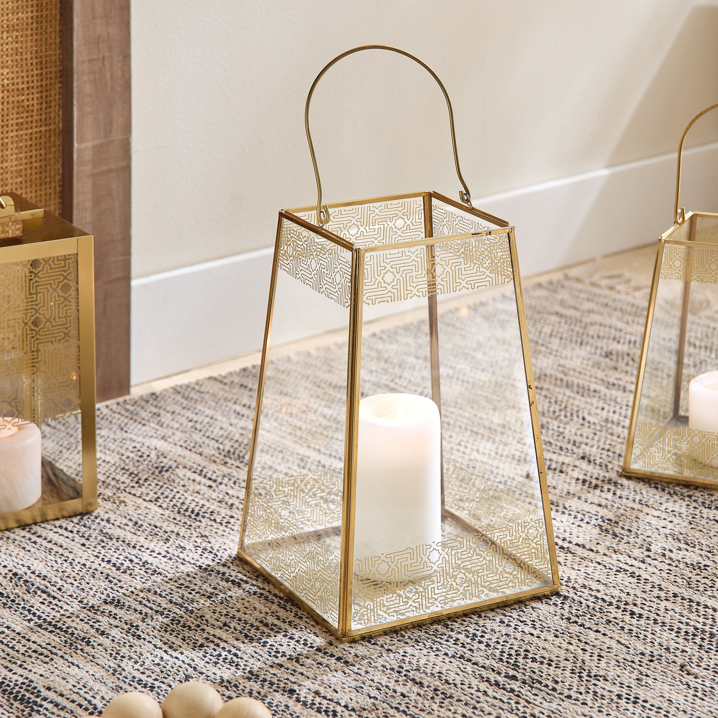 Buy Skyline Mirage Glass Lantern - 18x18x28 cm Online in KSA | Homebox