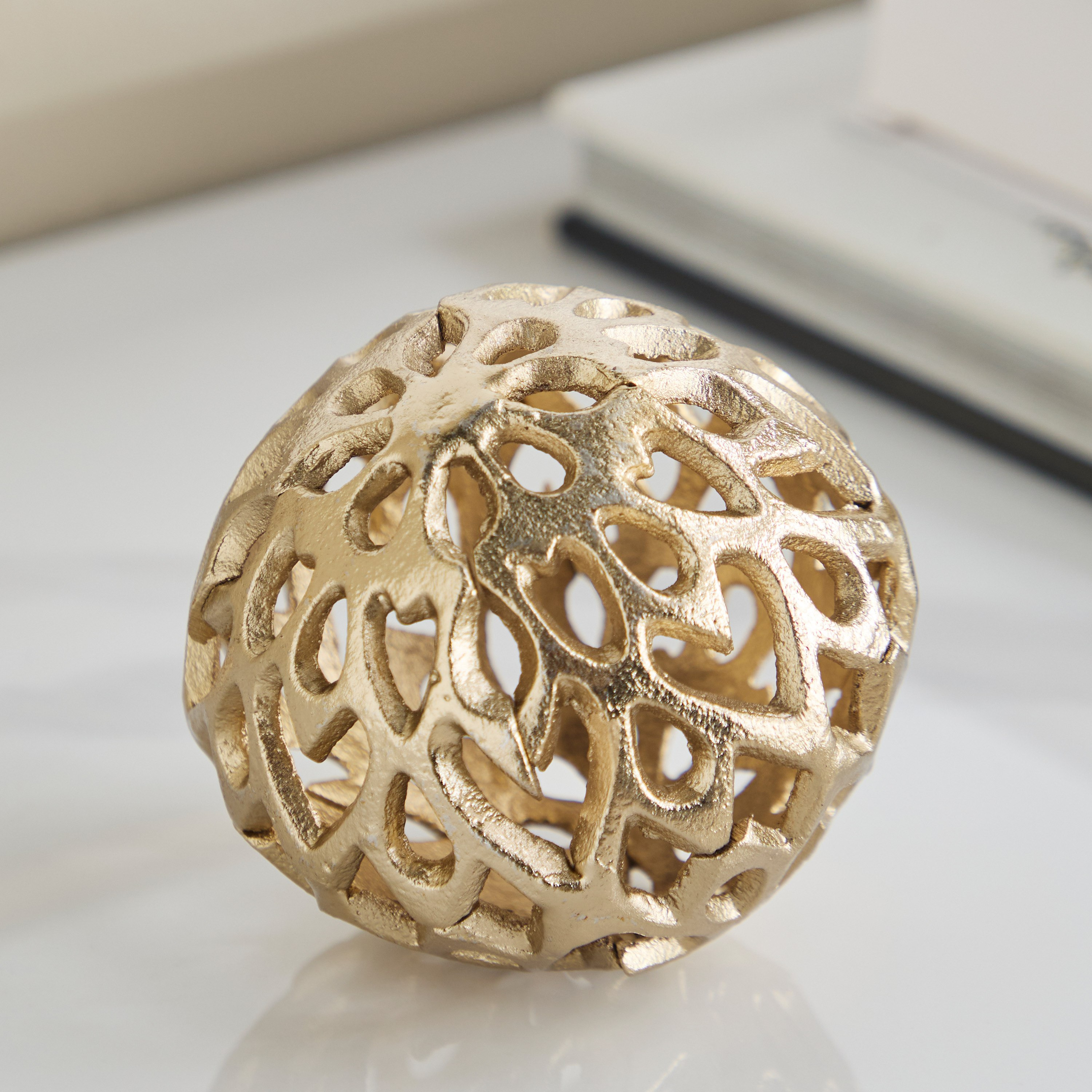 Buy Ozawa Aluminium Decorative Ball Accent - 10x10x10 cm Online in KSA ...