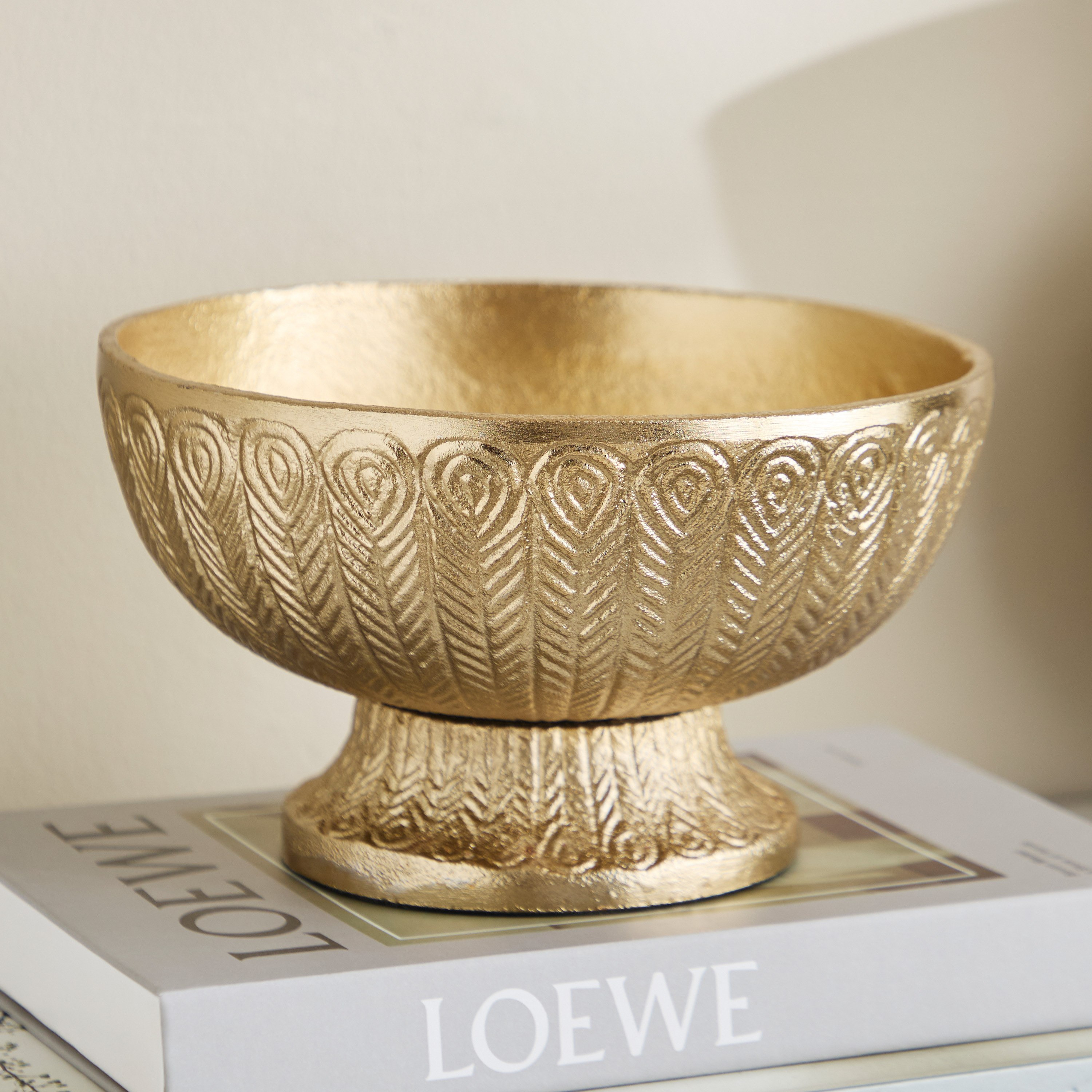 Buy Viola Aluminium Decorative Bowl with Base - 20x20x11 cm Online in ...