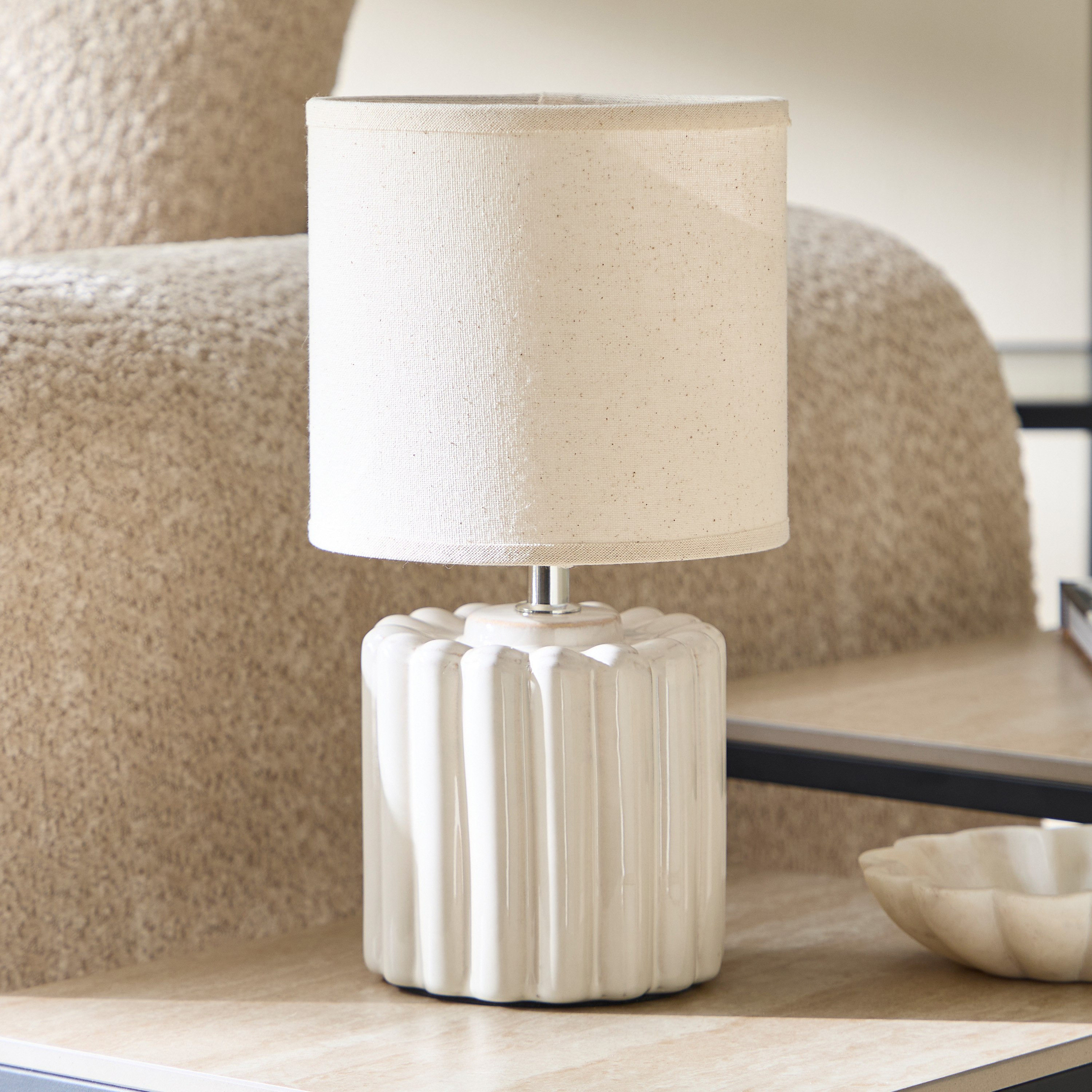 Buy Emzie Ceramic Table Lamp with Shade - 31 cm Online in KSA | Homebox