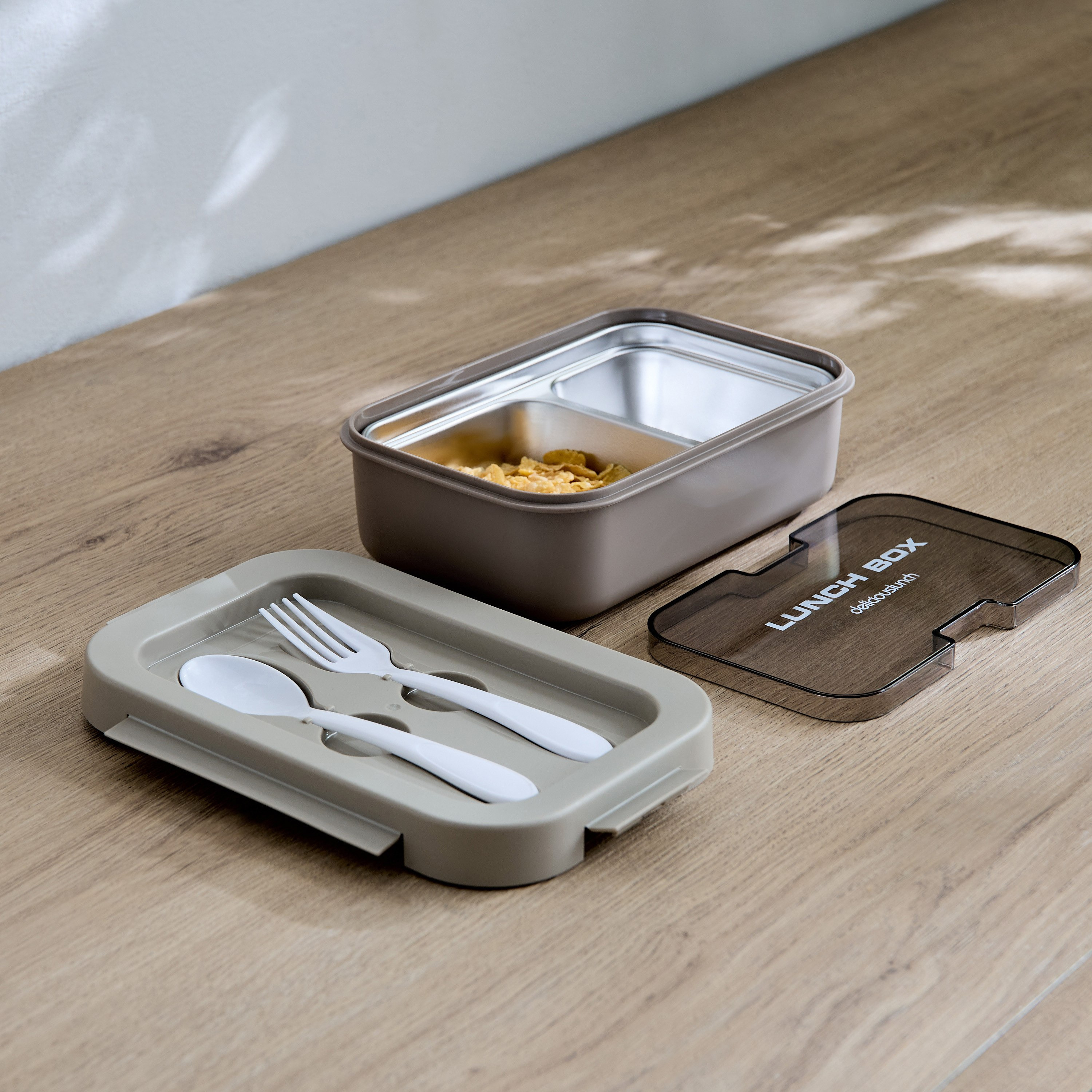 Buy Ezra Stainless Steel Lunch Box with Spoon and Fork - 800 ml Online ...