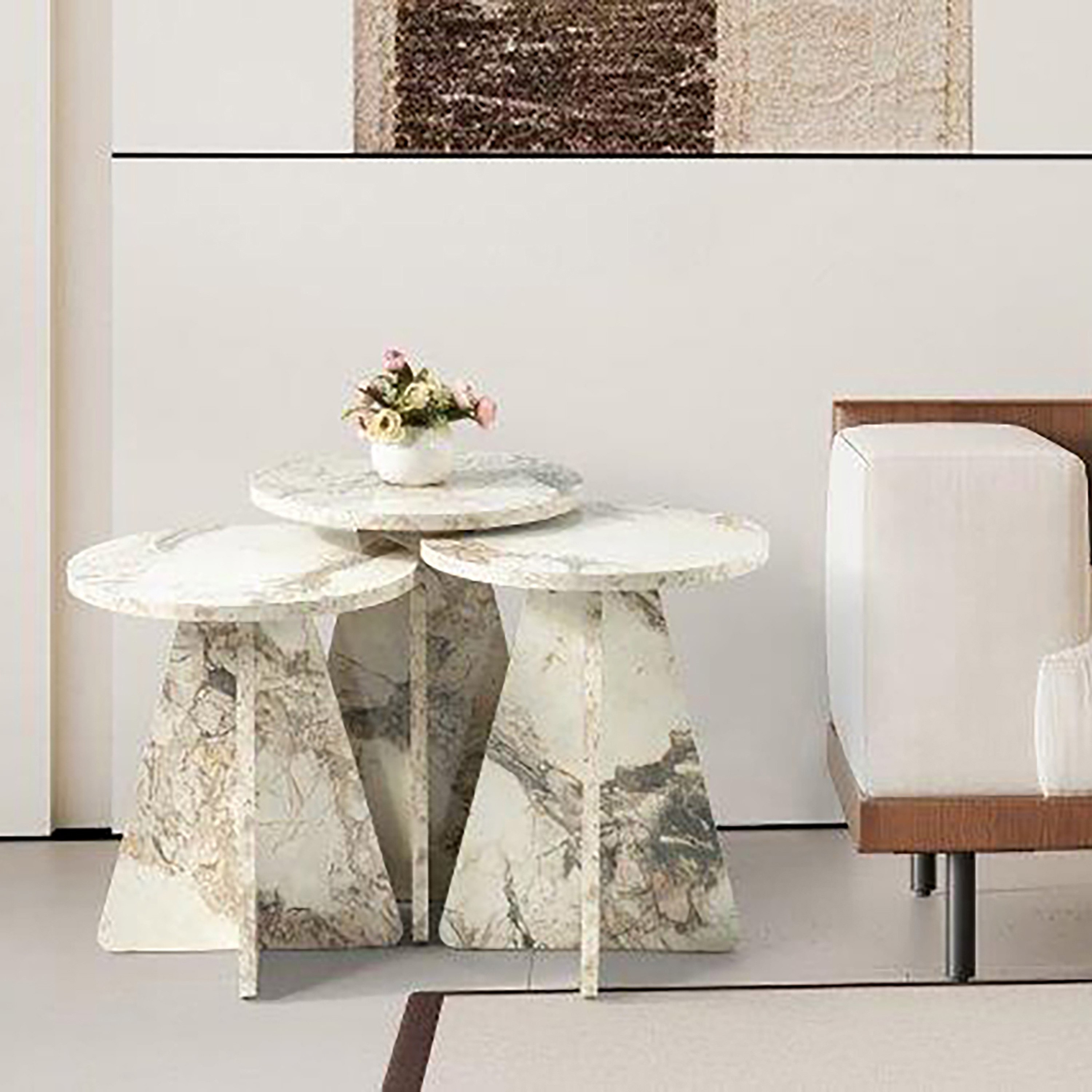 Buy Gamora Stone Finish Nest of Tables - Set of 3 Online in KSA | Homebox