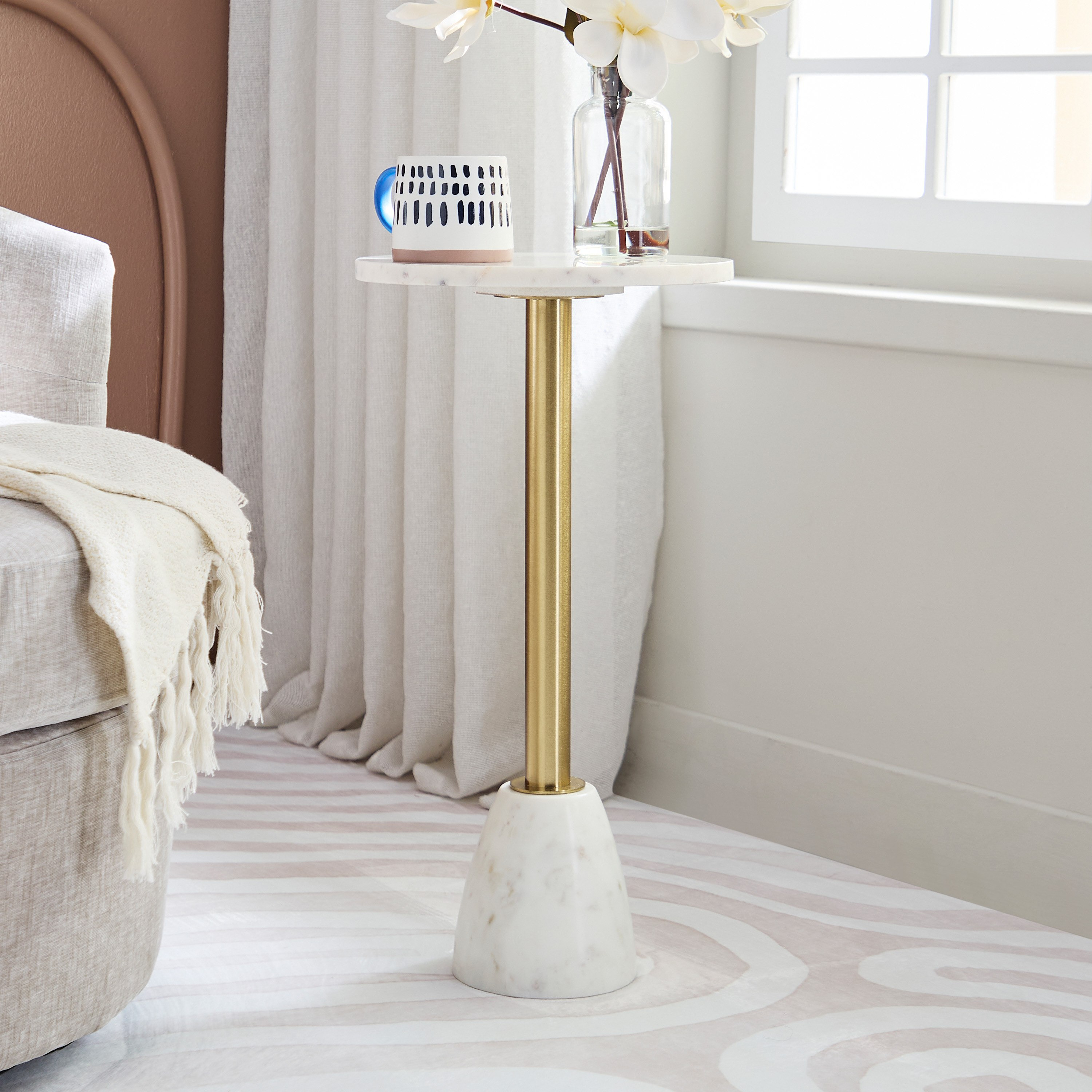 Buy Cavon Jess Genuine Marble Top Accent Table Online in Bahrain | Homebox