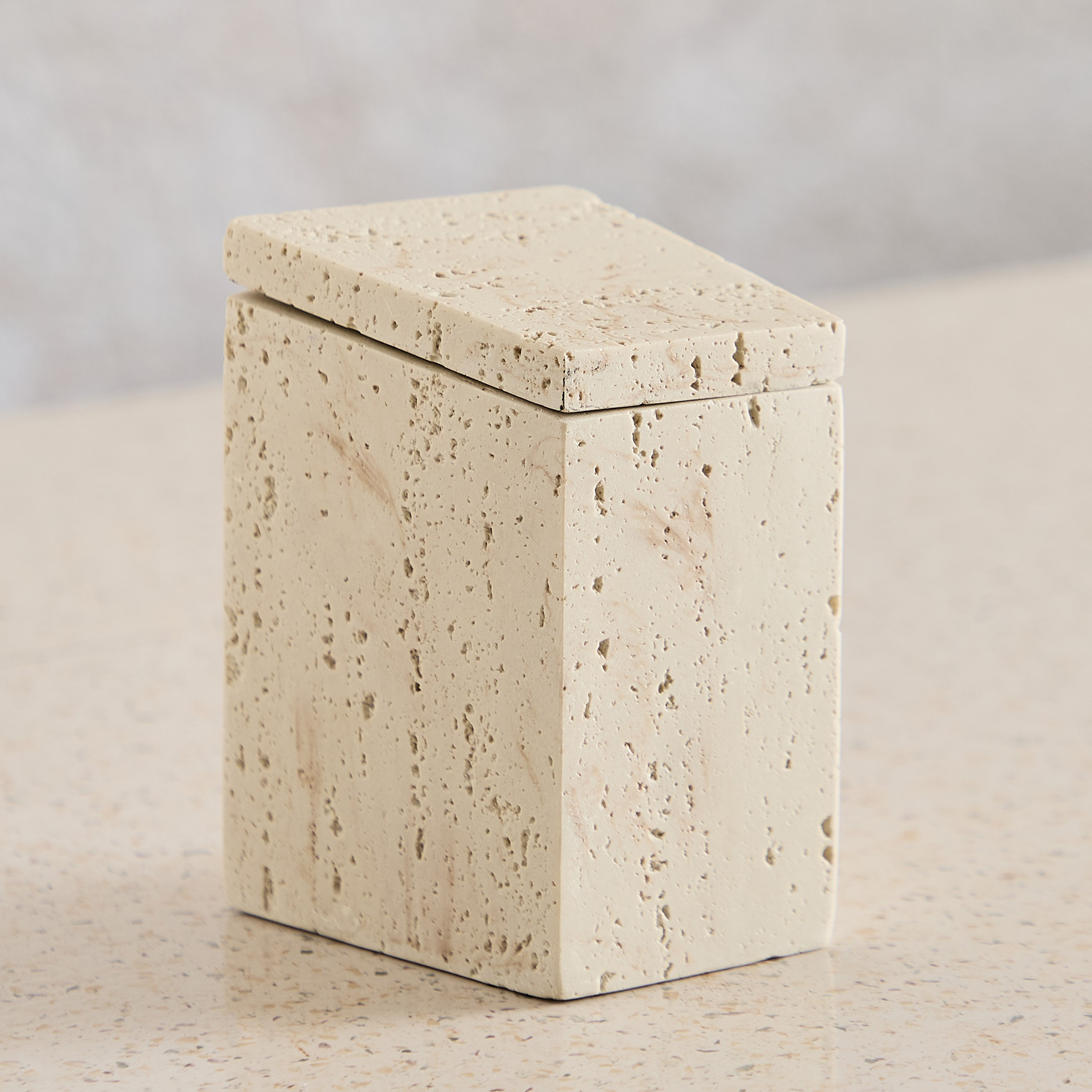 Buy Avenue Resin Travertine Cotton Jar 8.5x7.5x12 cm Online in KSA ...