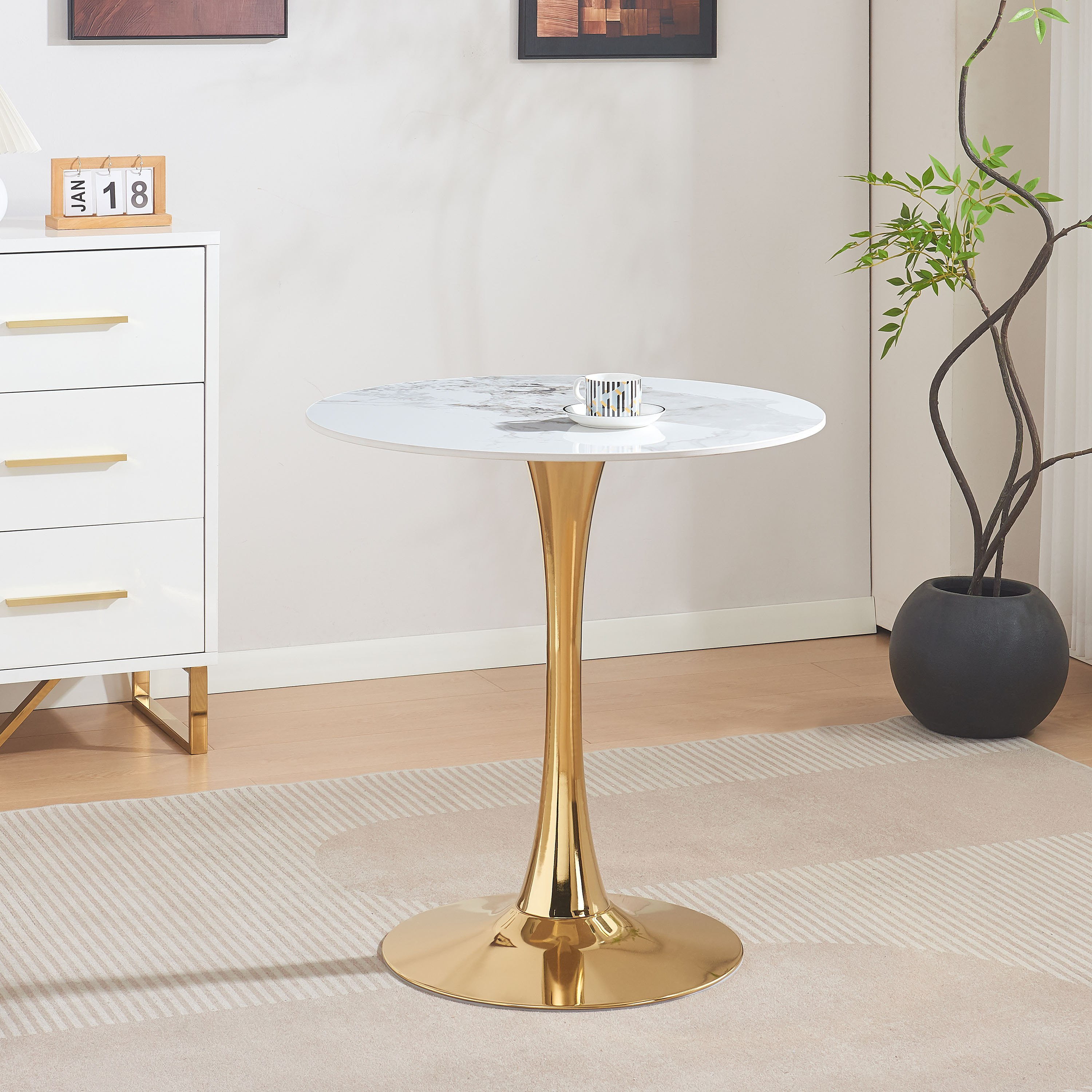 Buy Elvis Sintered Stone 2-Seater Round Dining Table Online in KSA ...