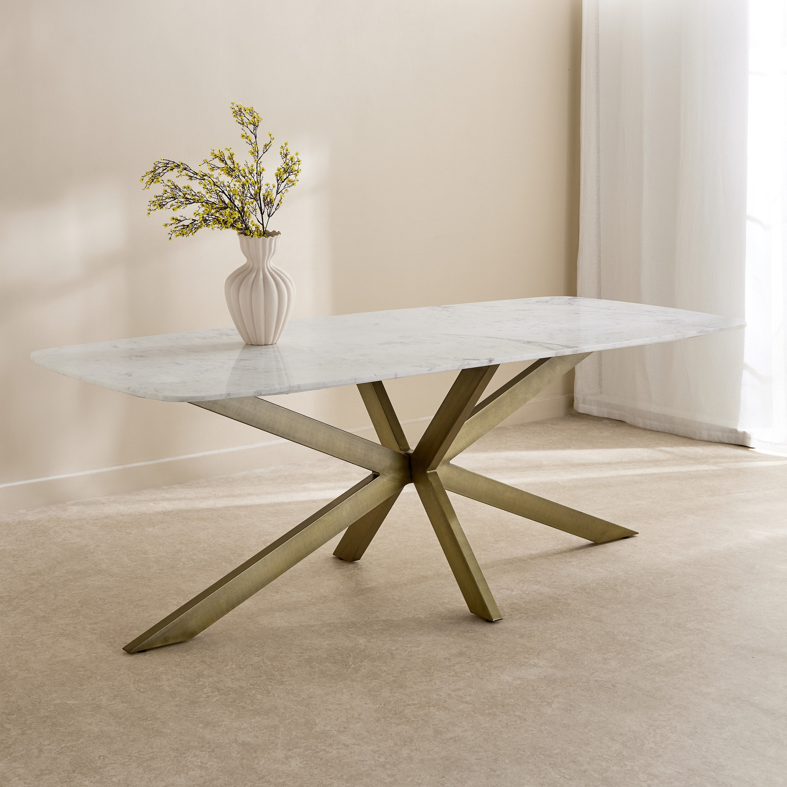 Buy Cavon Portola NXT 8-Seater Genuine Marble Top Dining Table Online ...