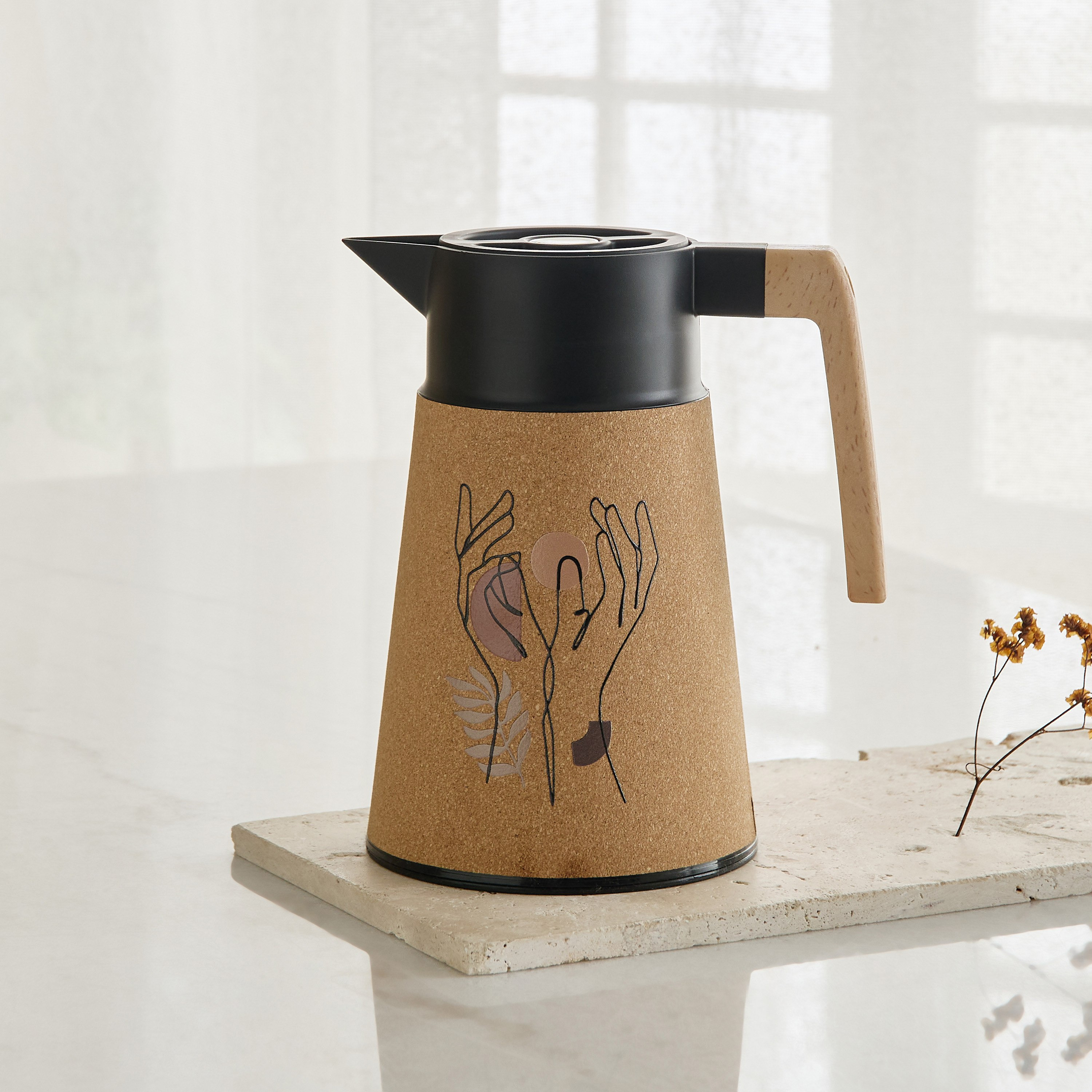 Buy Ridge Hot and Cold Cork Vacuum Flask - 1 L Online in UAE | Homebox