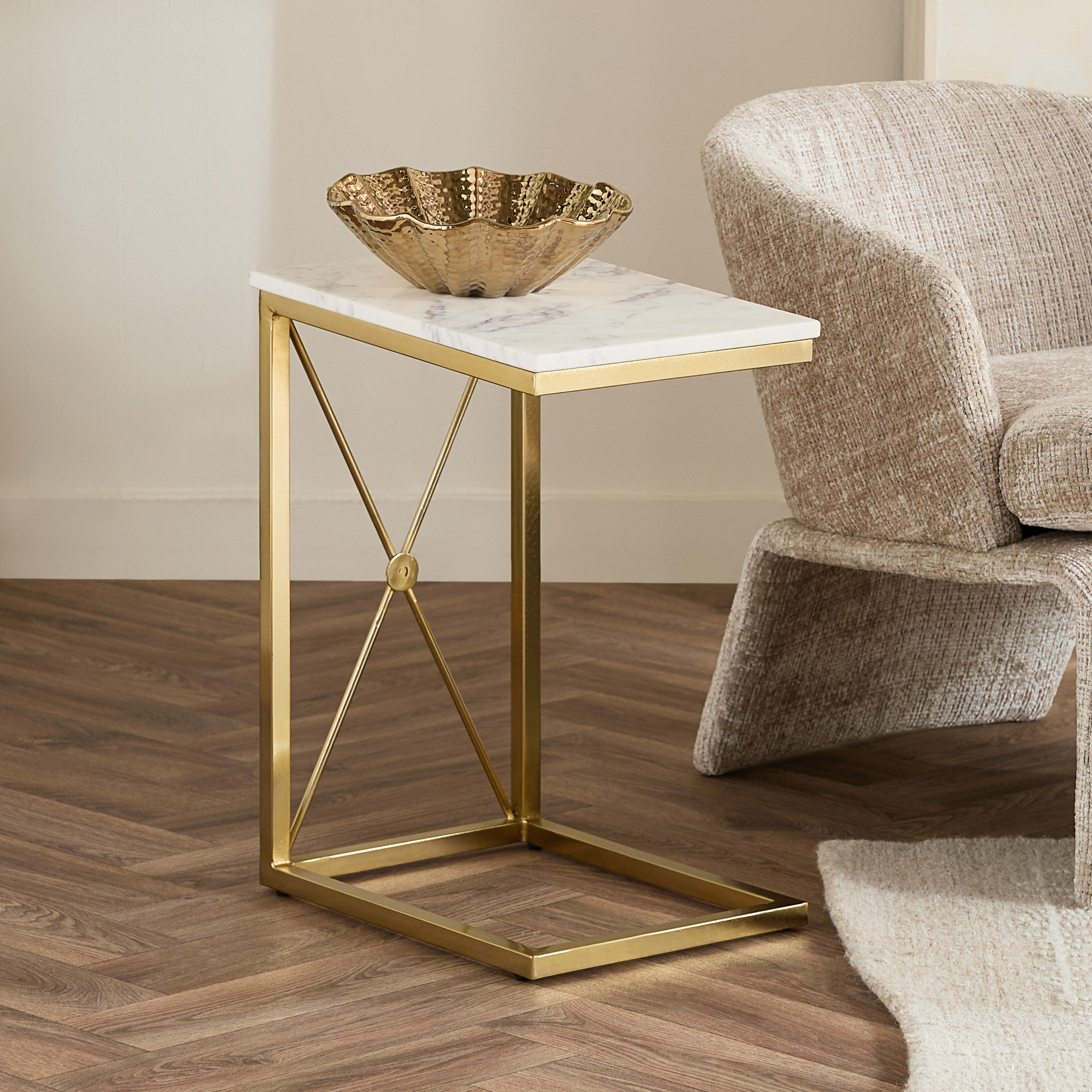 Buy Cavon Aqua Genuine Marble Top C Table Online in KSA | Homebox