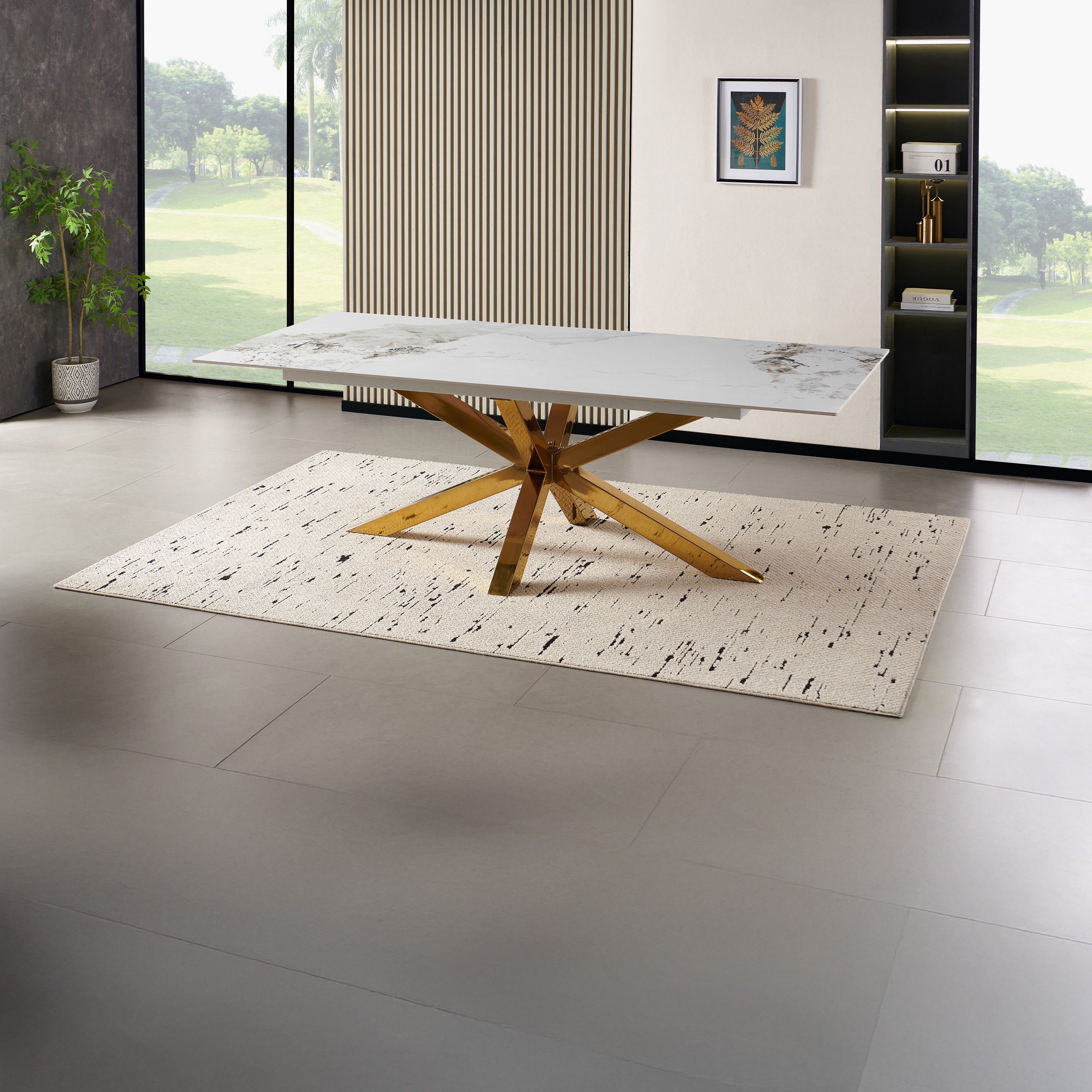 Buy Welwick 8-Seater Sintered Stone Dining Table Online in UAE | Homebox