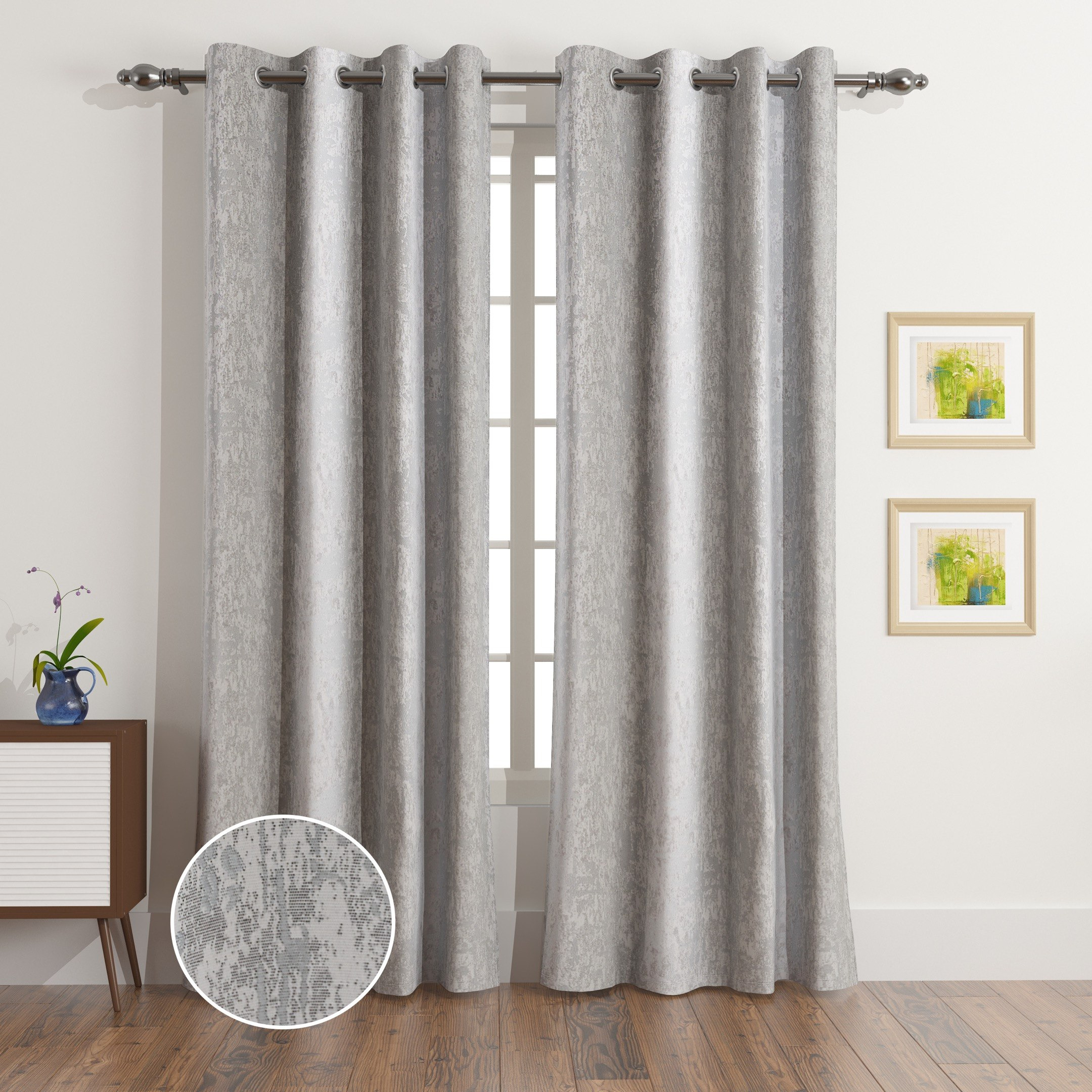 Buy Travor Ocena 2-Piece Extra Long Jacquard Curtain Set - 140x300 cm ...