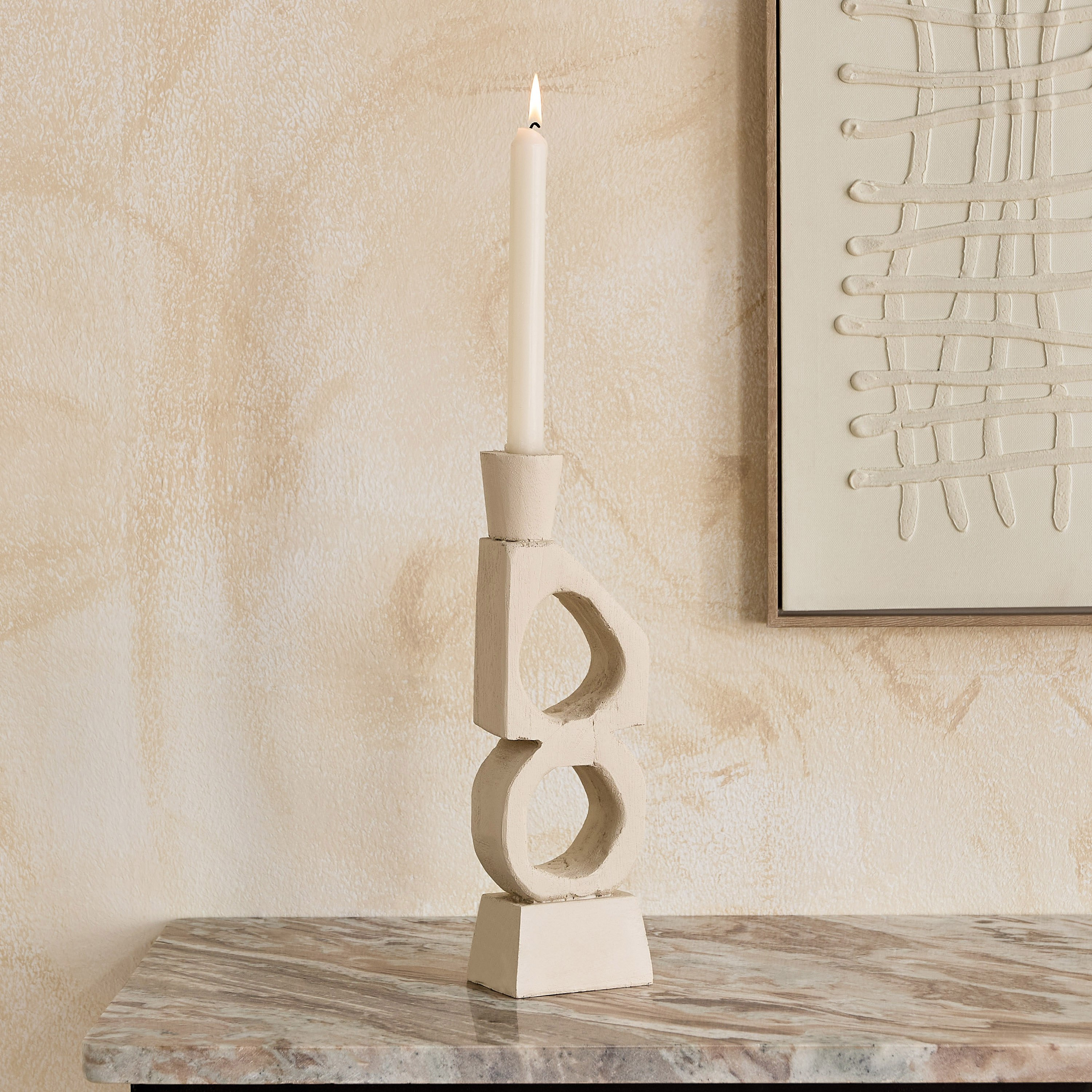 Buy Fresco Vila Decorative Resin Taper Candleholder - 10x6.5x31.7 cm ...