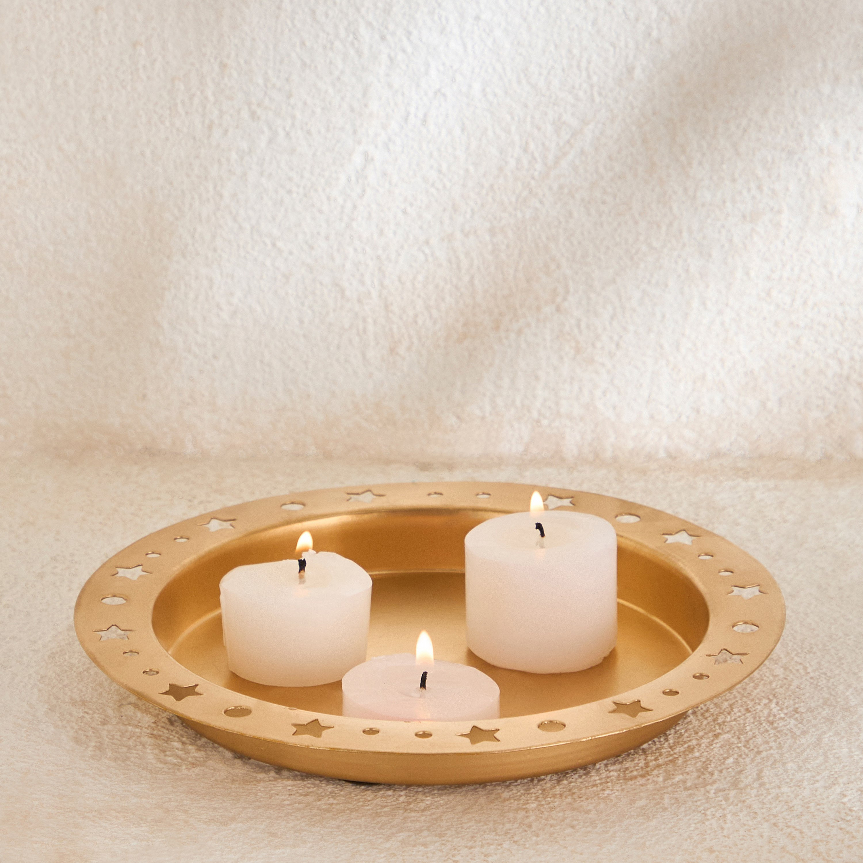 Buy Celestial Layali Noor Decorative Candle Tray - 18x18x3.5 cm Online ...