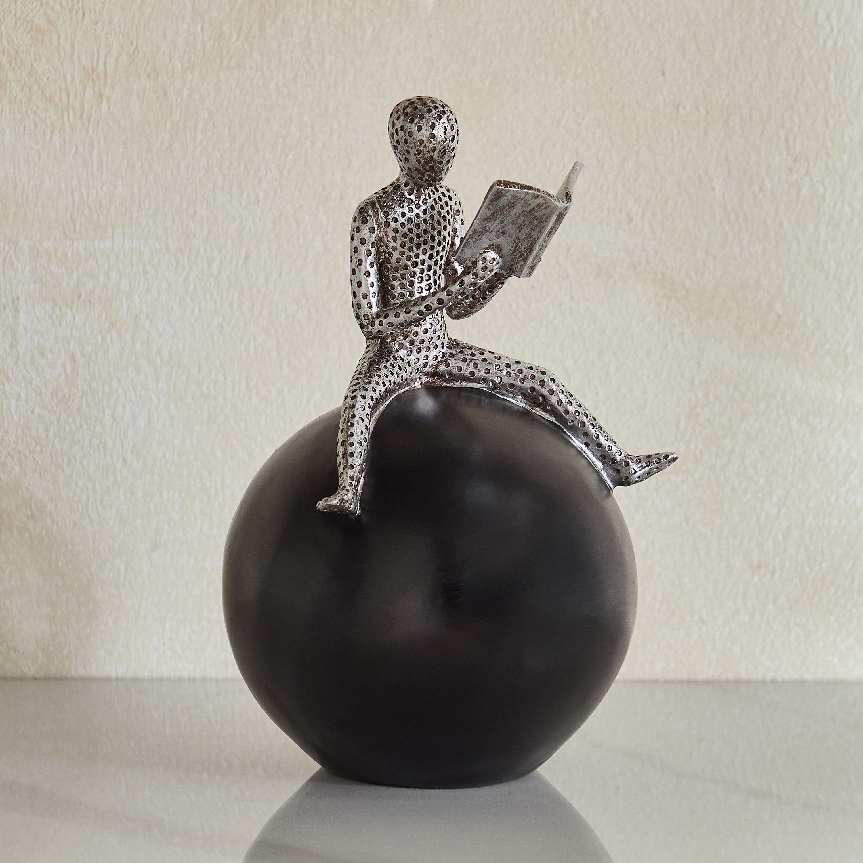 Buy Wren Abbie Polyresin Human Reading On Ball Figurine - 15x14.8x24.3 ...