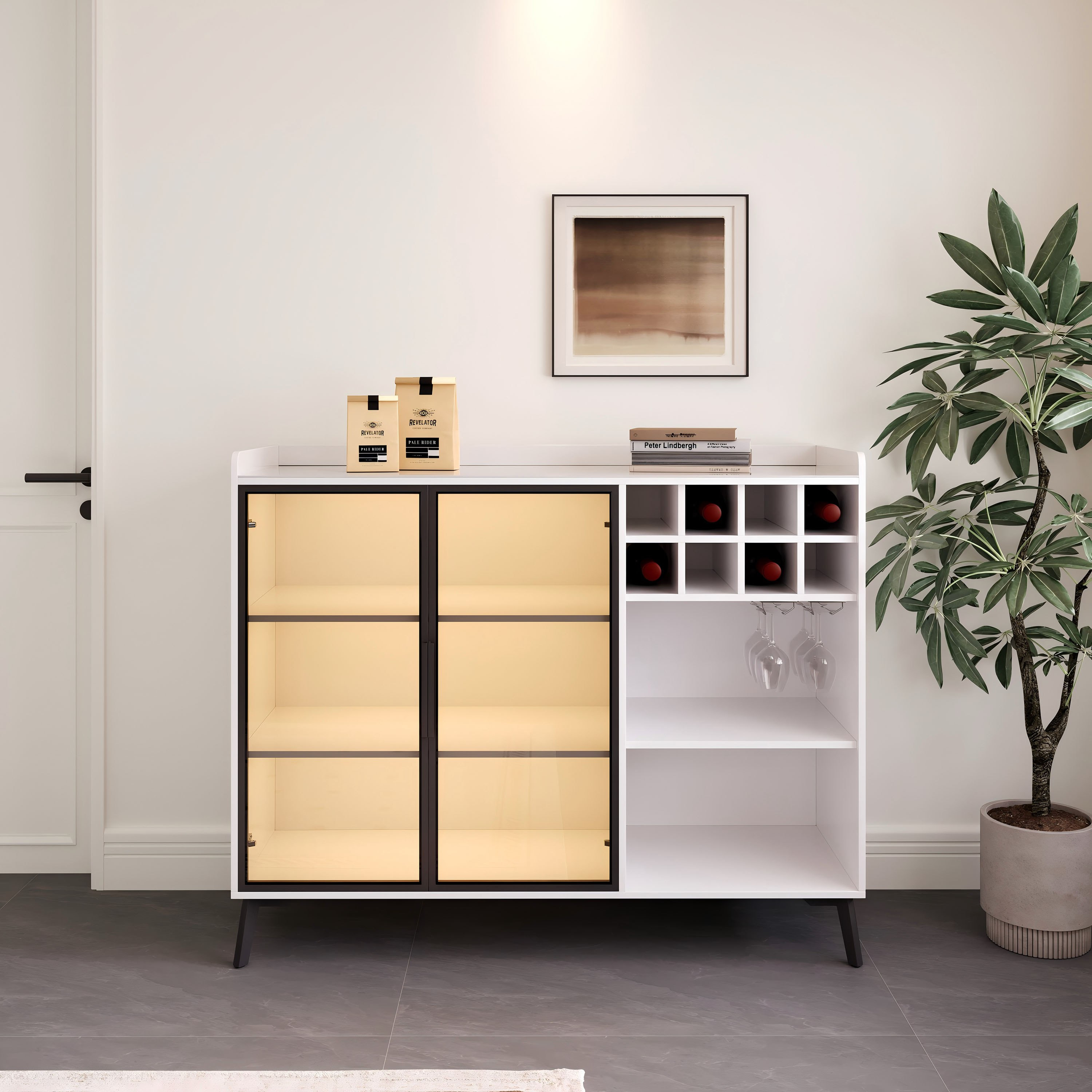 Buy Marwell 2 Door Sintered Stone Top Bar Cabinet Online in UAE | Homebox