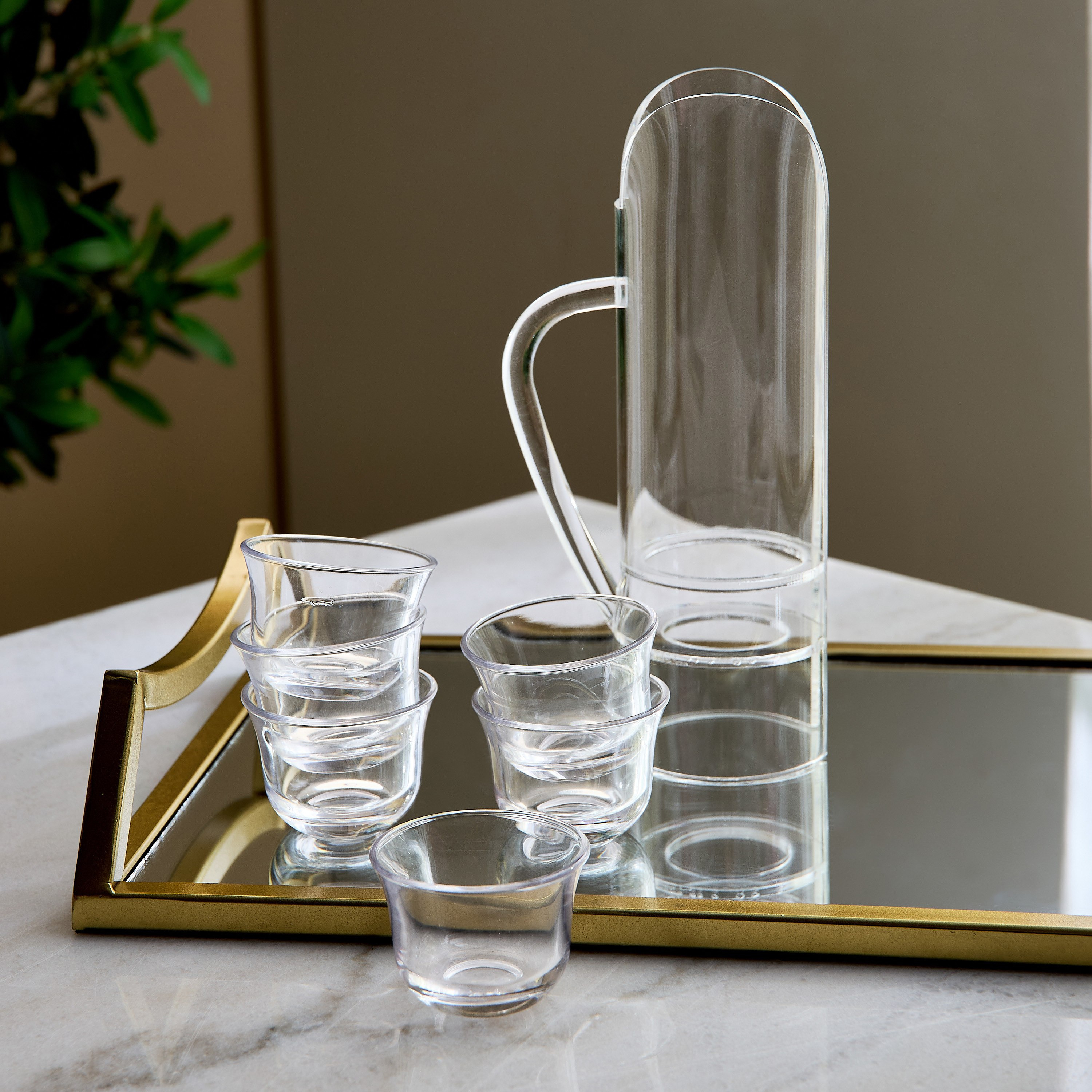 Buy Arabia 6-Piece Kahwa Cup Set with Acrylic Stand - 60 ml Online in ...