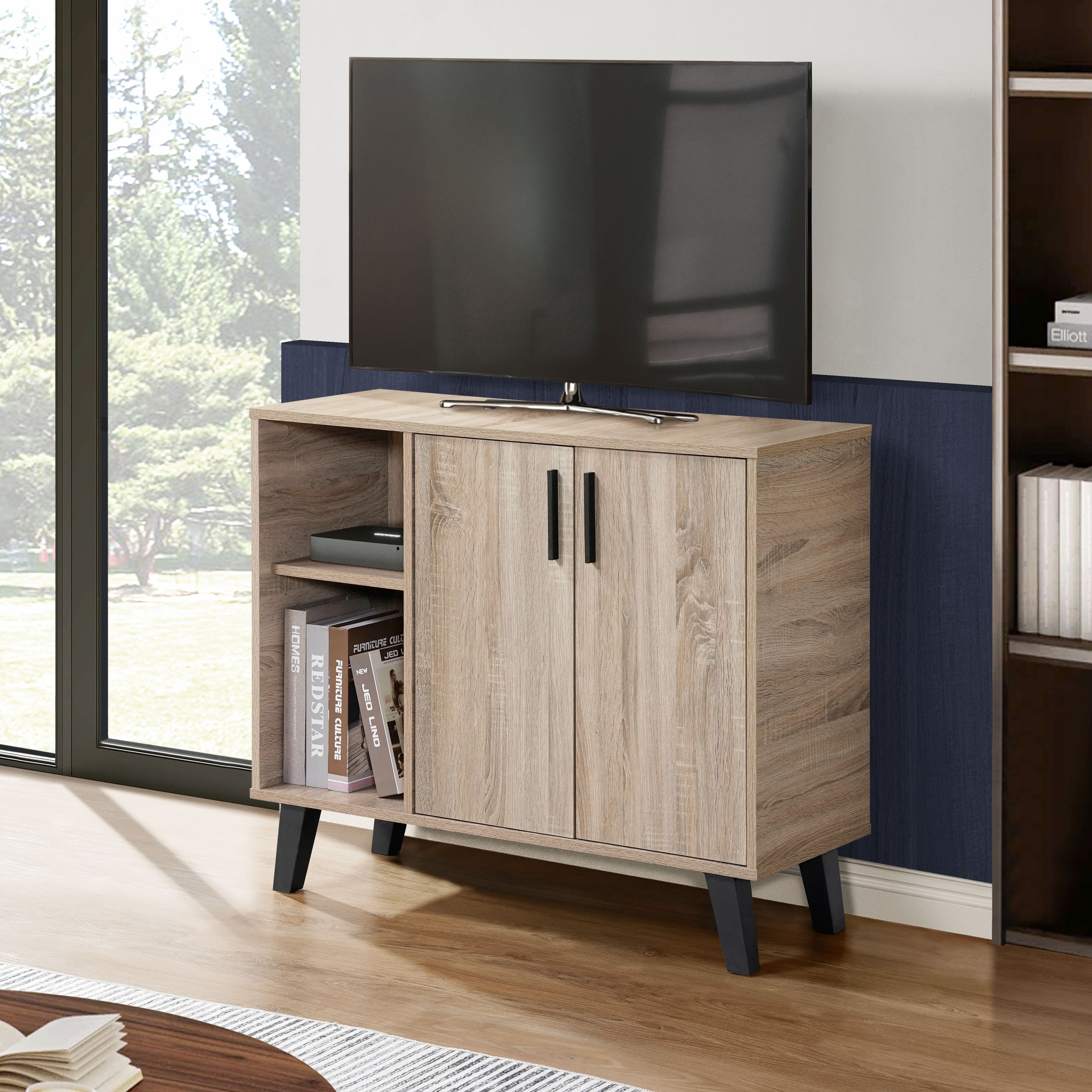 Buy Edmond Willy High TV Stand with 2 Door for TVs Upto 40 inches ...