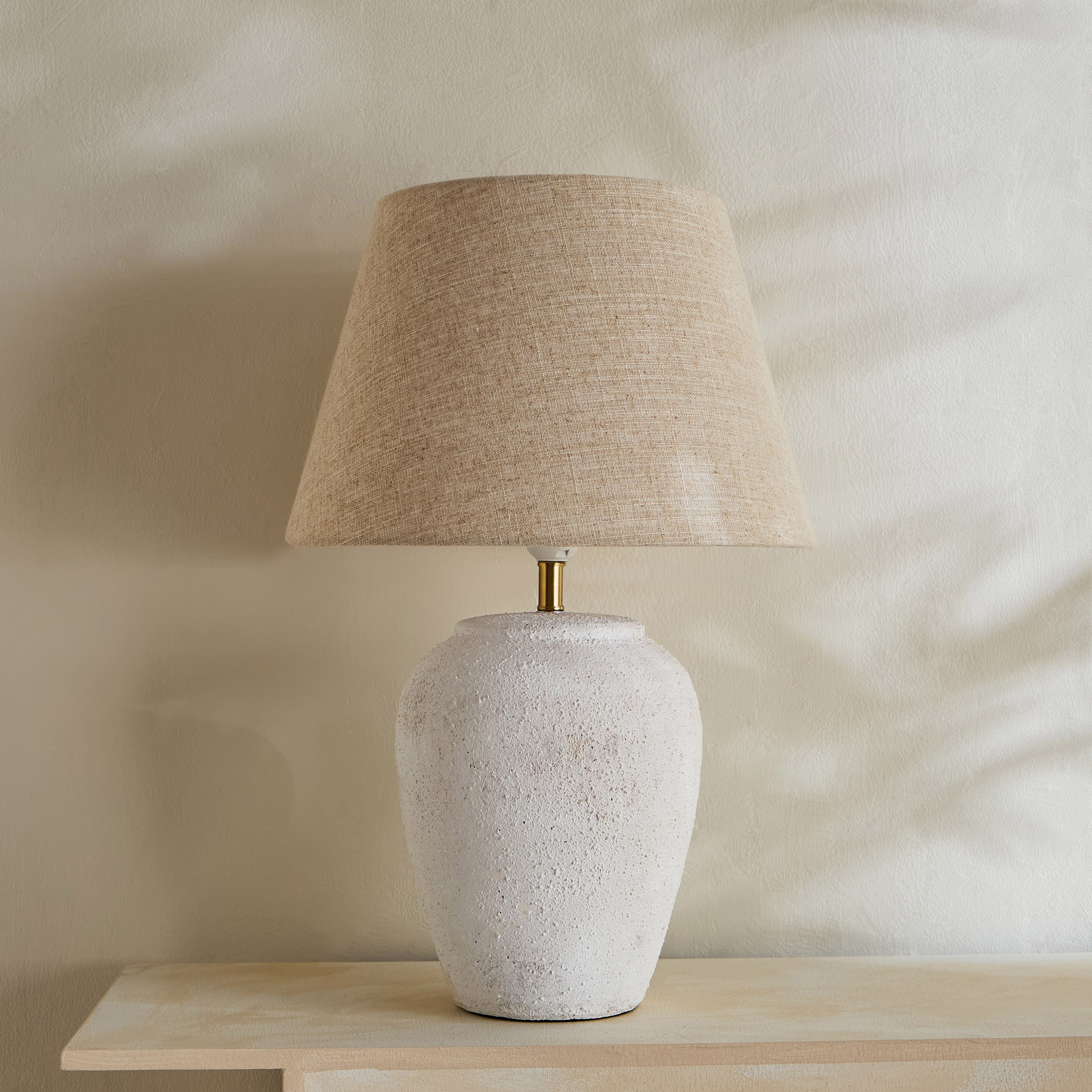 Buy Emzie Big Size Ceramic Table Lamp with Linen Shade - 35x53.5 cm ...