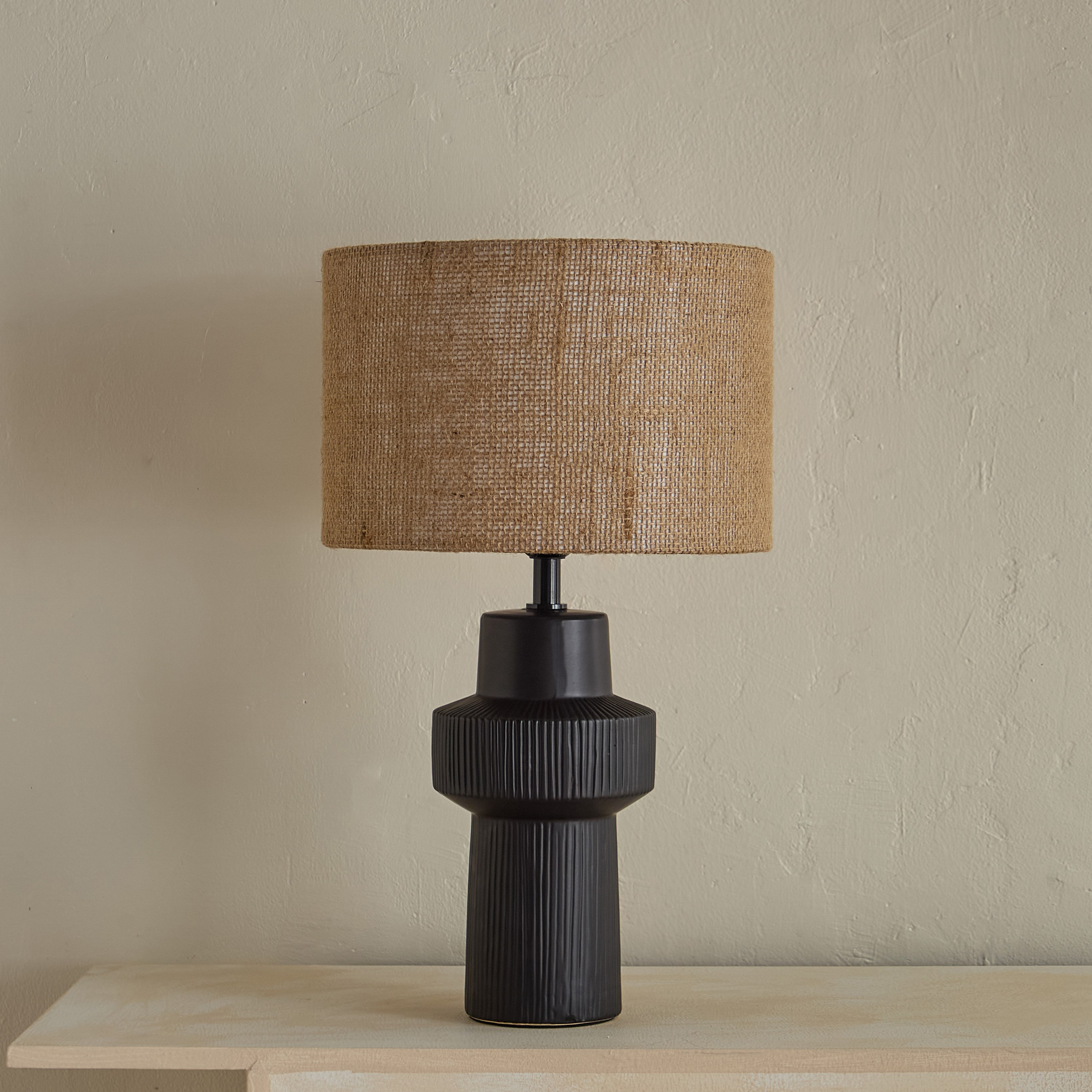 Buy Emzie Table Lamp with Linen Shade - 43 cm Online in UAE | Homebox