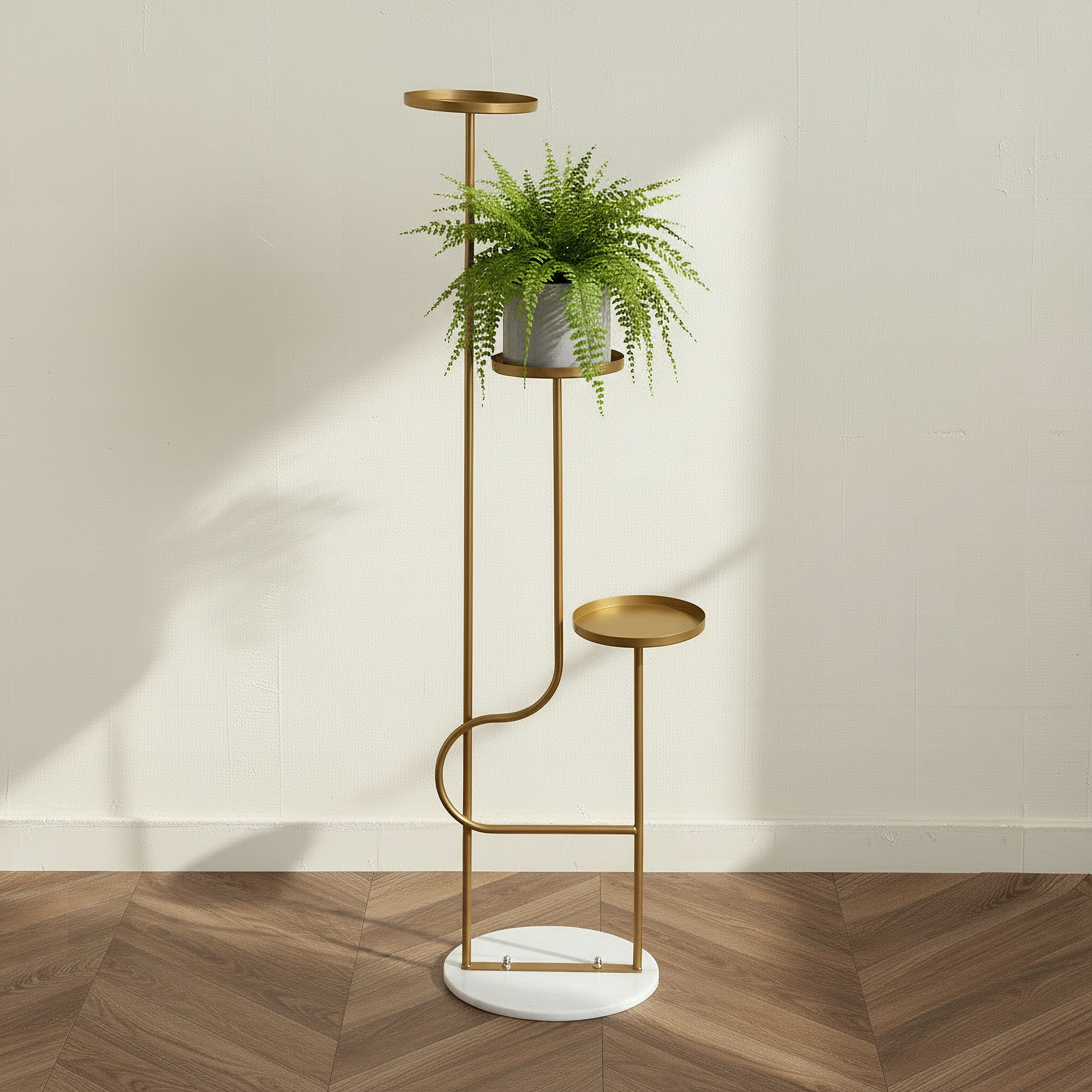 Buy Vista-Ace 3-Tier Premium Metal Planter Stand with Marble Base ...