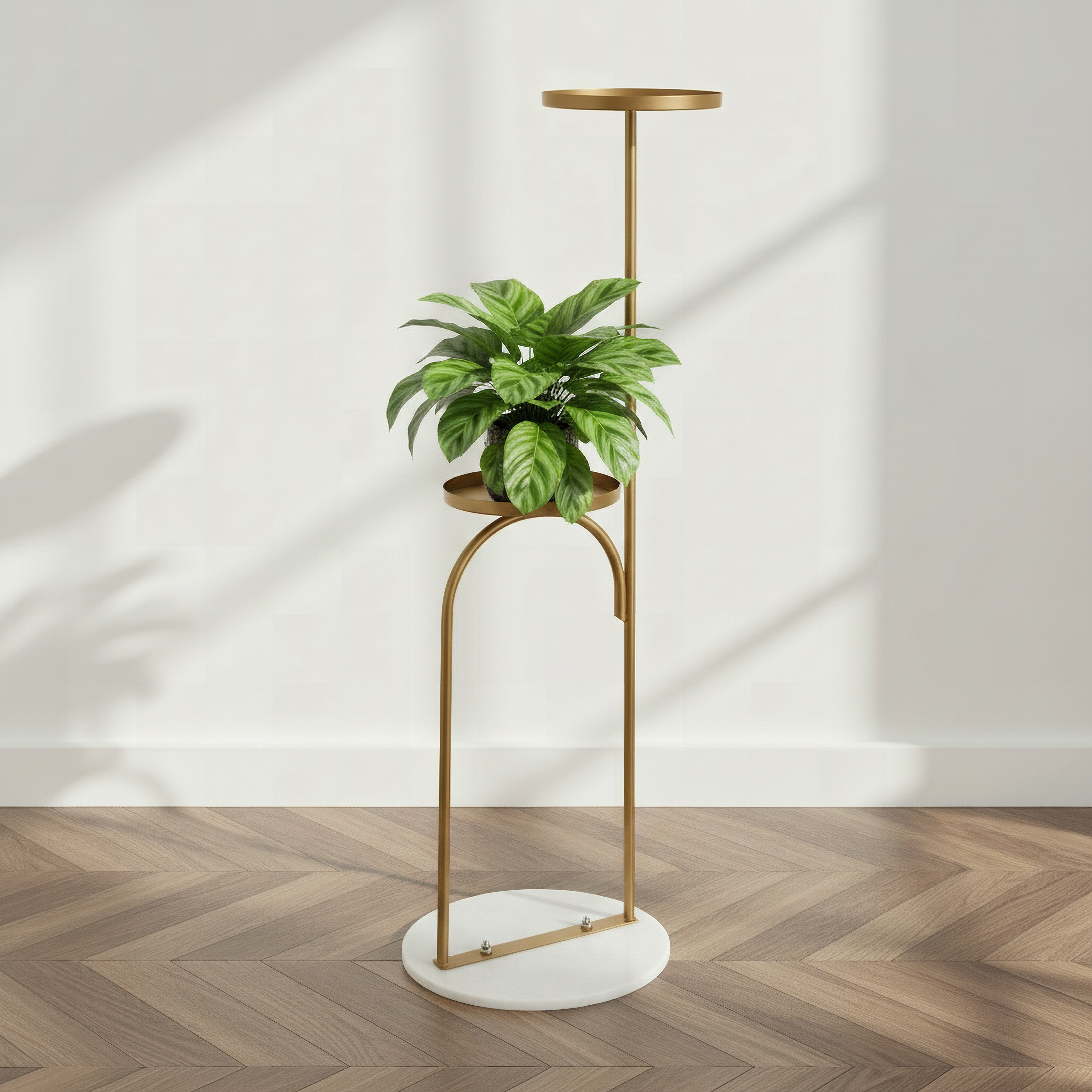 Buy Vista-Ace 2-Tier Premium Metal Planter Stand with Marble Base ...