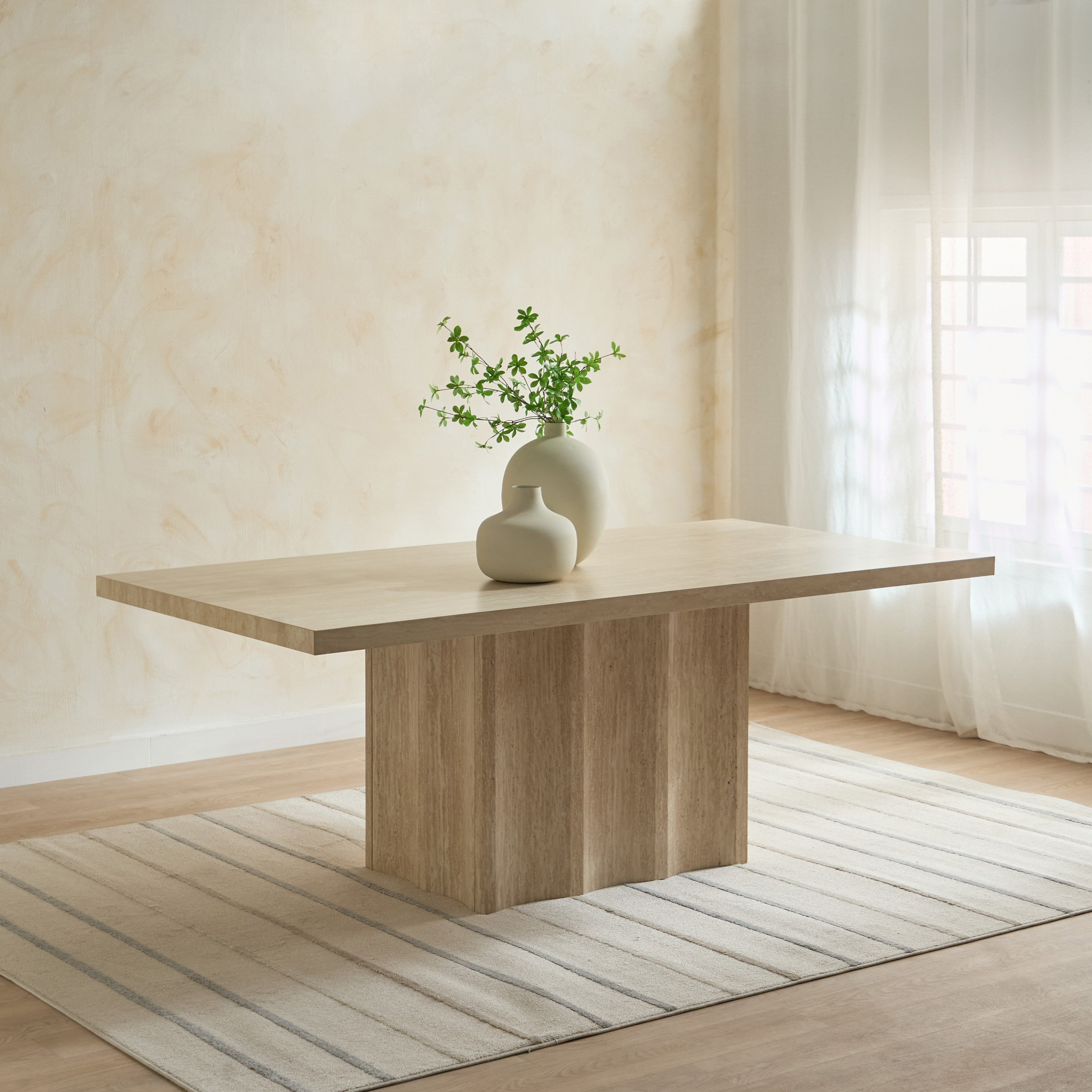 Buy Scallop 8-Seater Sintered Stone Top Dining Table Online in KSA ...